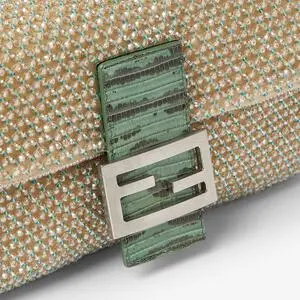 Fendi Baguette® 26424 Two-tone Beaded Mesh Bag